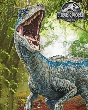 Blue Dinosaur Jurassic World paint by numbers - Painting By Numbers