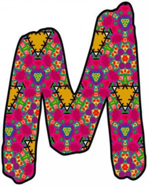 Individual Letter M paint by Number - Painting By Numbers