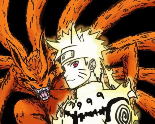Uzumaki Naruto Nine Tails Sage Mode Anime Paint By Numbers - Painting ...