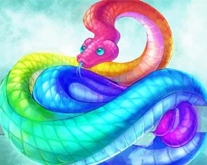 Aesthetic Rainbow Python Paint By Numbers - Painting By Numbers