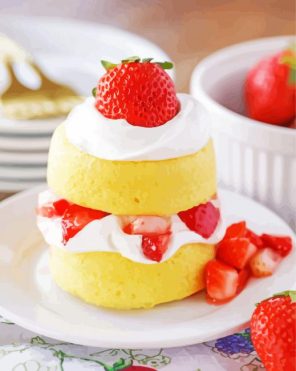 Strawberry Shortcake Dessert Paint By Numbers - Painting By Numbers